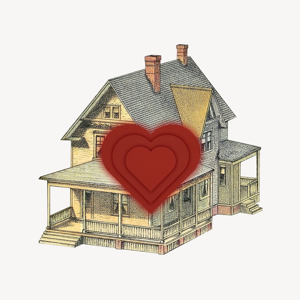 Aesthetic happy house collage element | Premium Photo - rawpixel