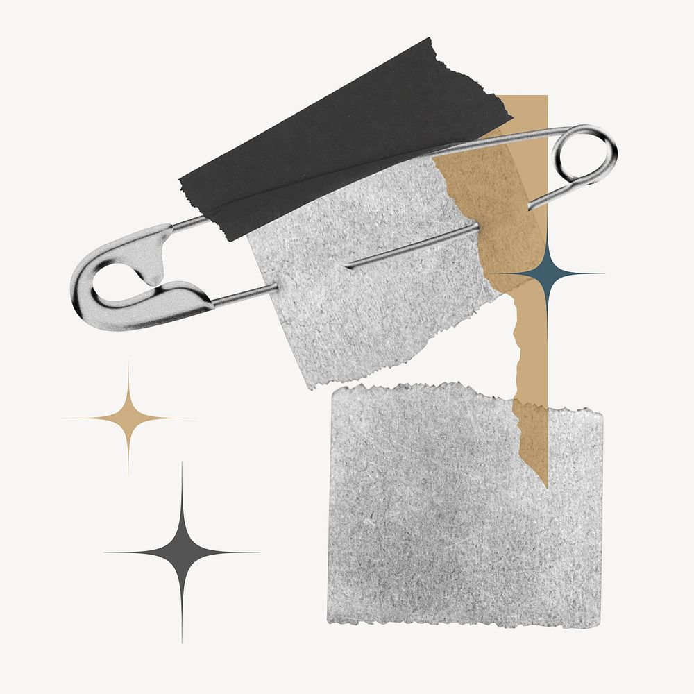 Ripped paper safety pin, aesthetic | Premium Photo - rawpixel