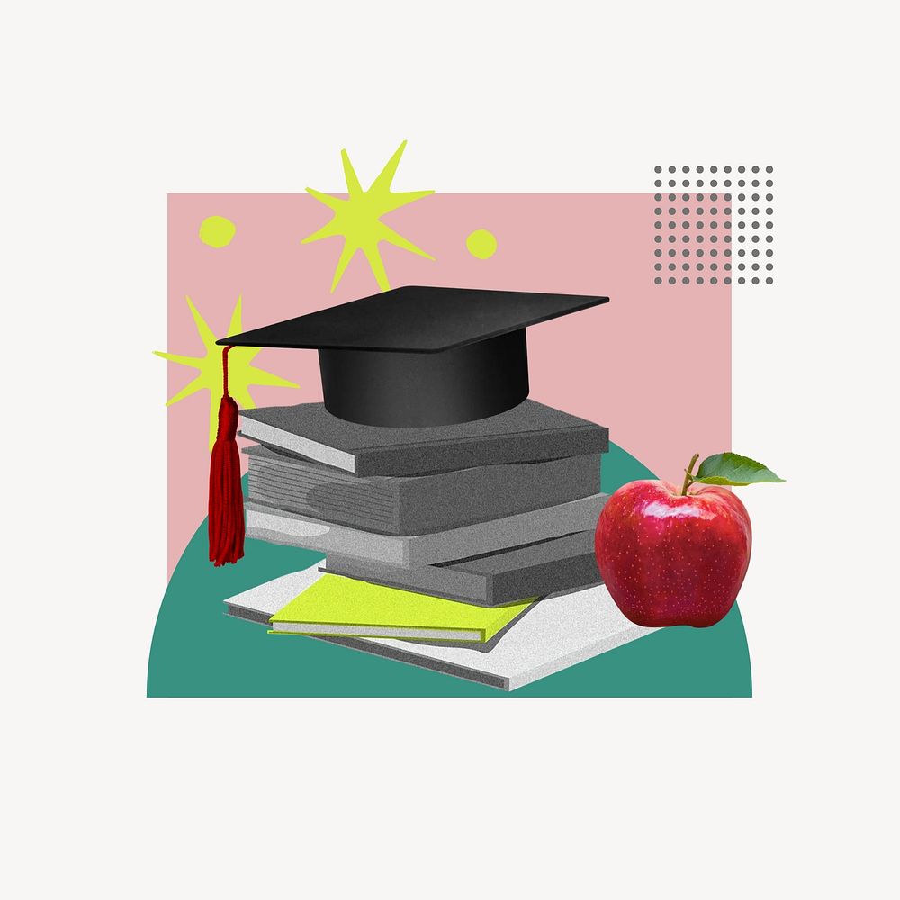 Graduation cap, education paper collage | Premium Photo - rawpixel