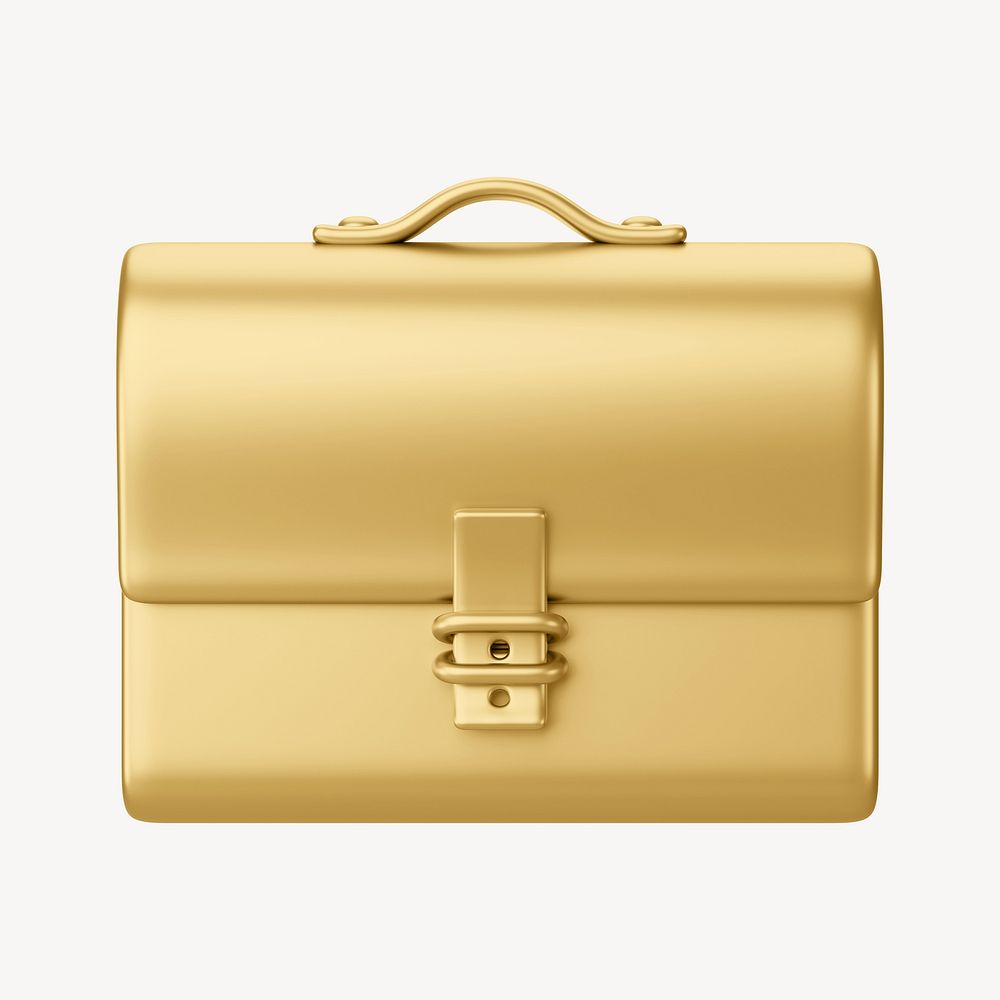 Gold business briefcase, 3D illustration | Premium Photo - rawpixel