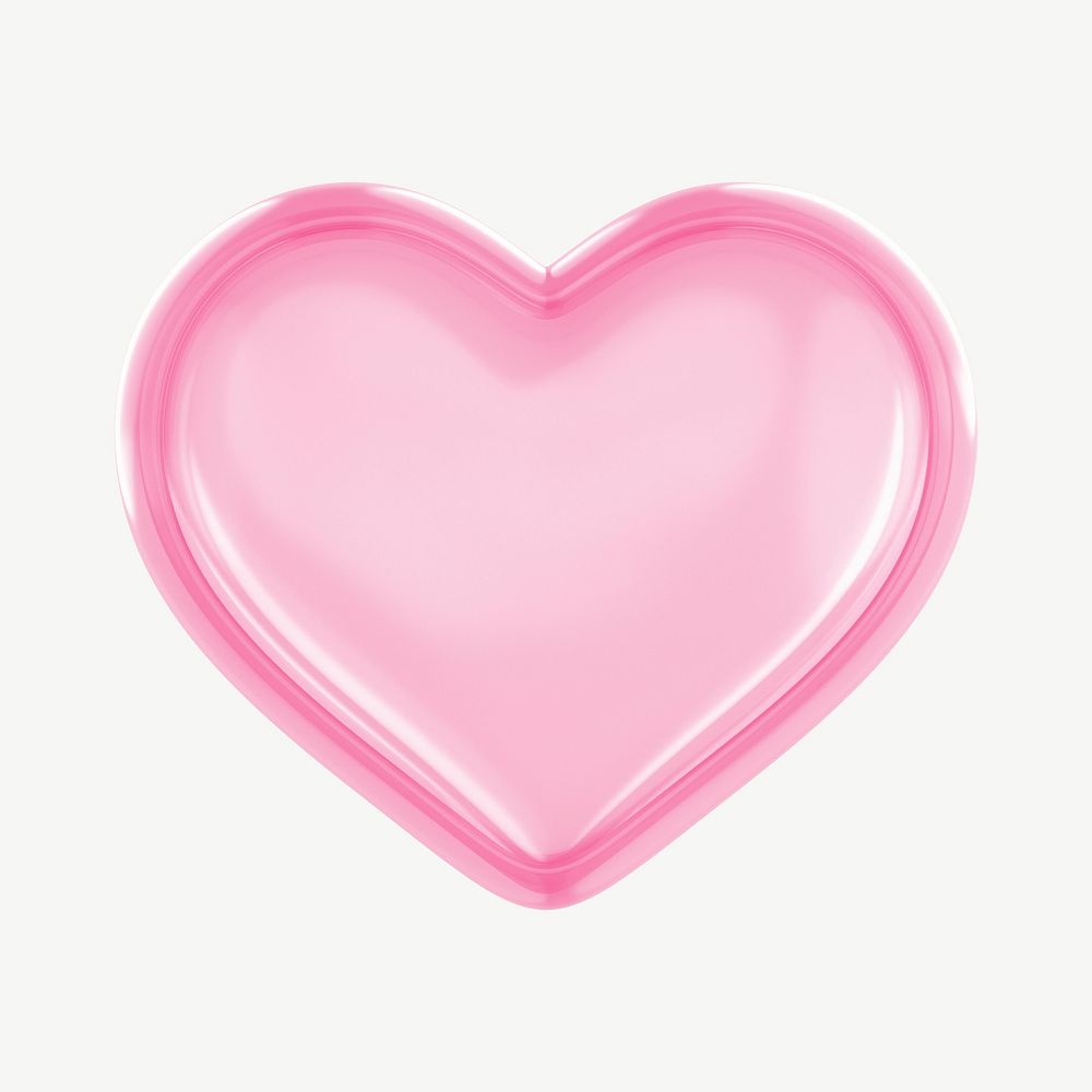 Pink heart, 3D collage element | Premium PSD - rawpixel