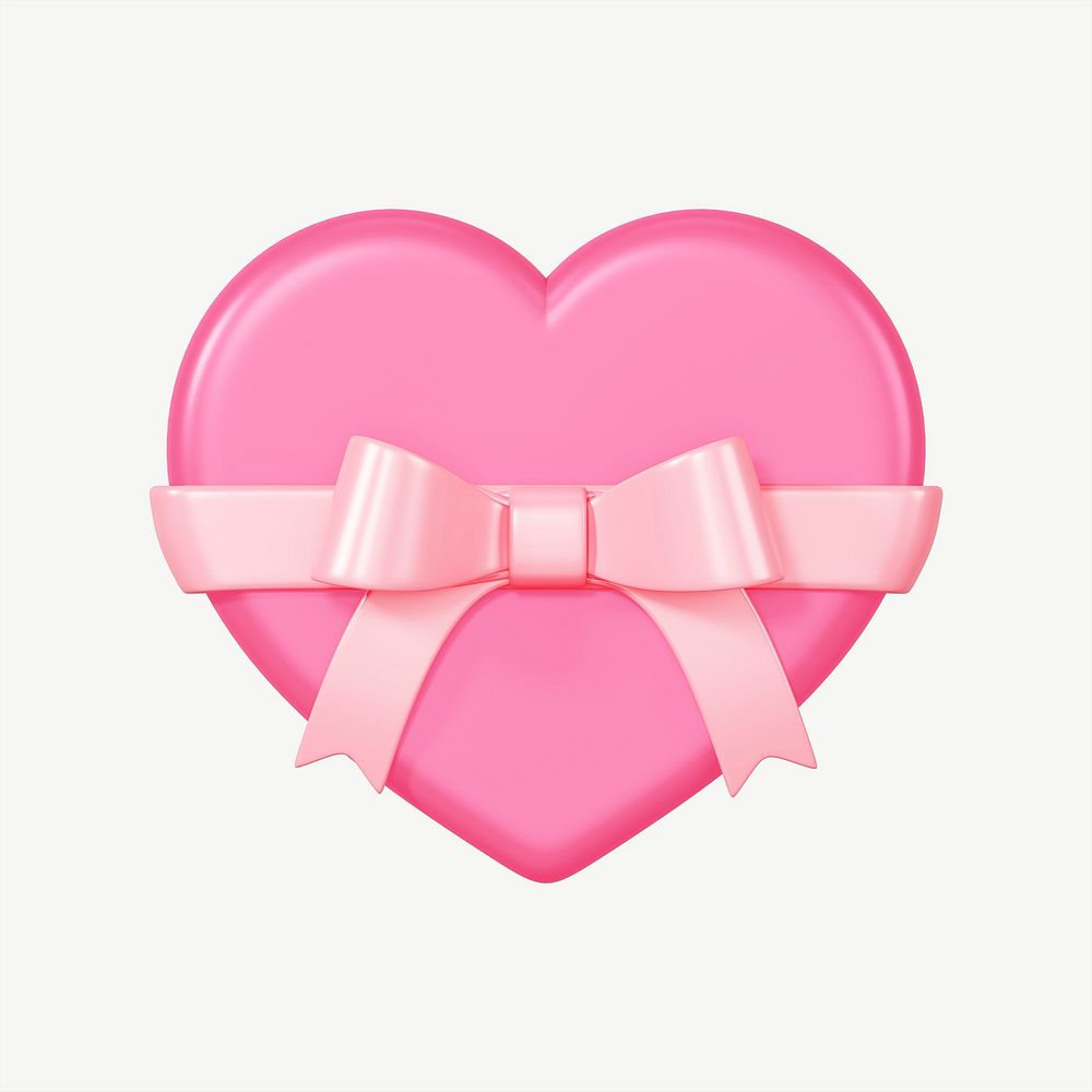 Pink heart box, 3D Valentine's | Premium PSD - rawpixel
