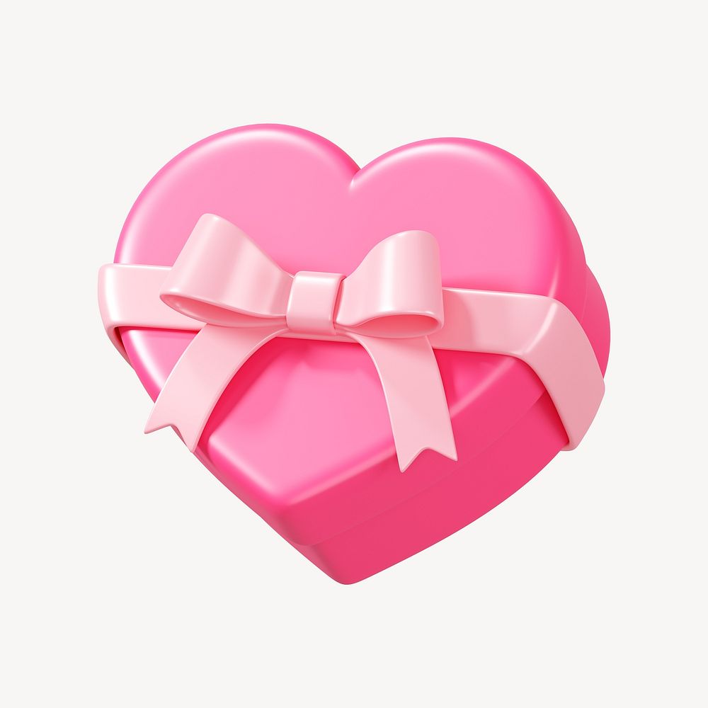 Pink heart box, 3D Valentine's | Free Photo - rawpixel
