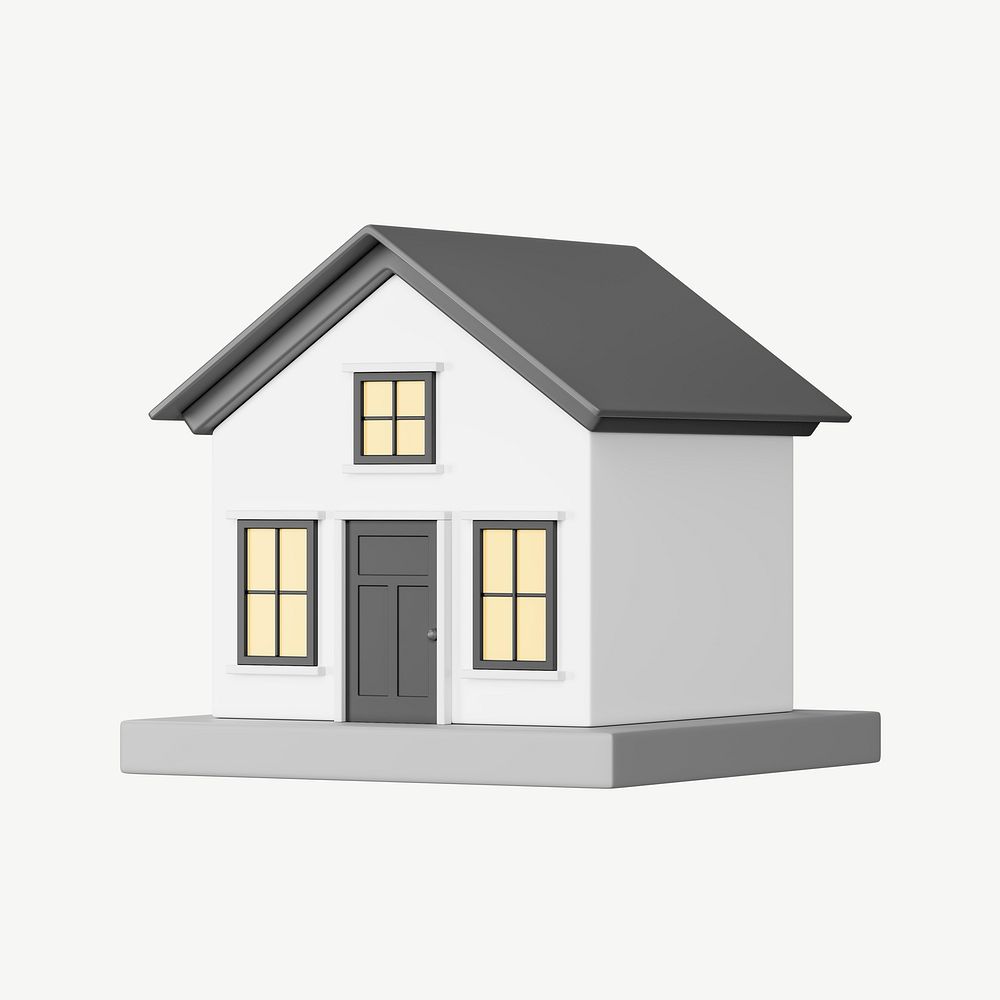 Simple house model, 3D rendering | Premium PSD - rawpixel