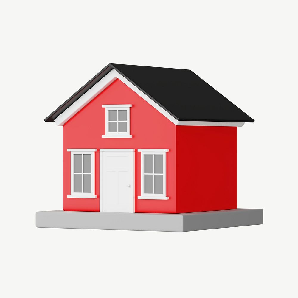 Red house model, 3D rendering | Premium PSD - rawpixel