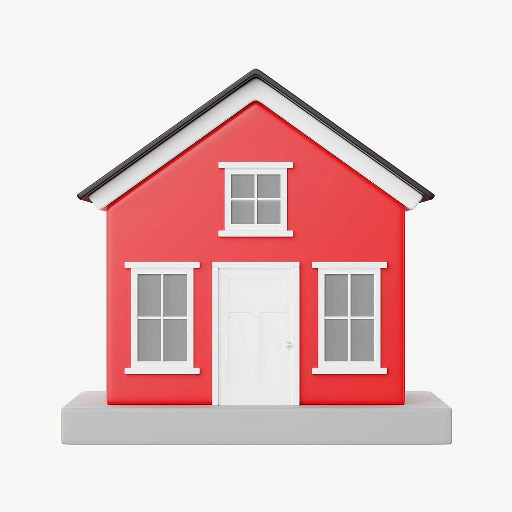 Red house model, 3D rendering | Premium PSD - rawpixel