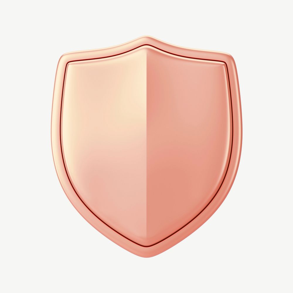 Rose gold shield, 3D collage | Premium PSD - rawpixel