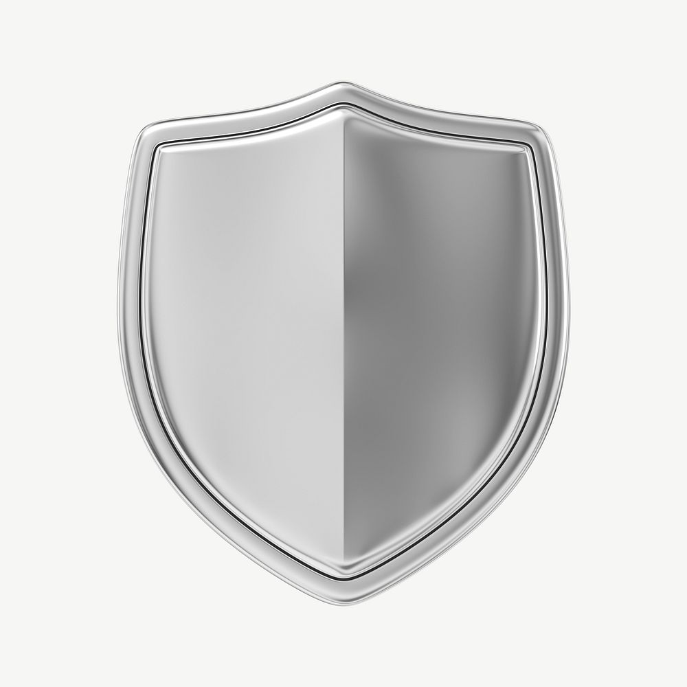 Silver shield, 3D collage element | Premium PSD - rawpixel