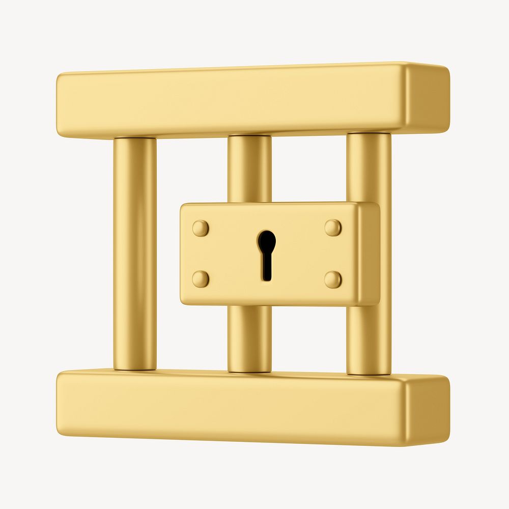 Gold prison cell, 3D illustration | Free Photo - rawpixel