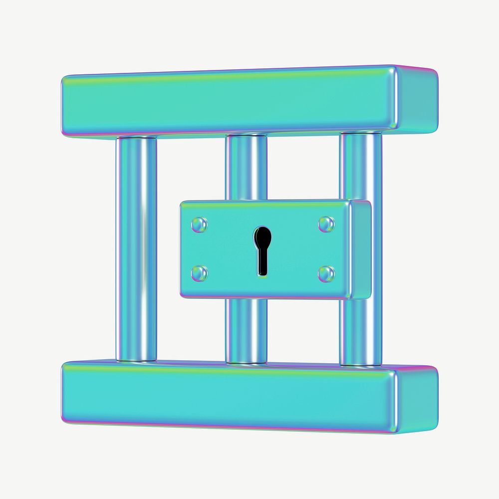 Metallic prison cell, 3D collage | Premium PSD - rawpixel