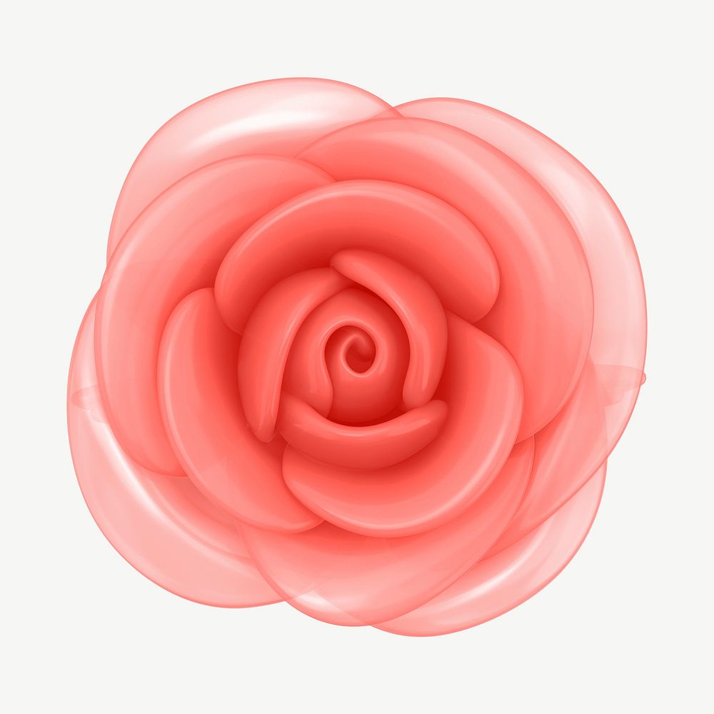 Red rose flower, 3D collage | Premium PSD - rawpixel