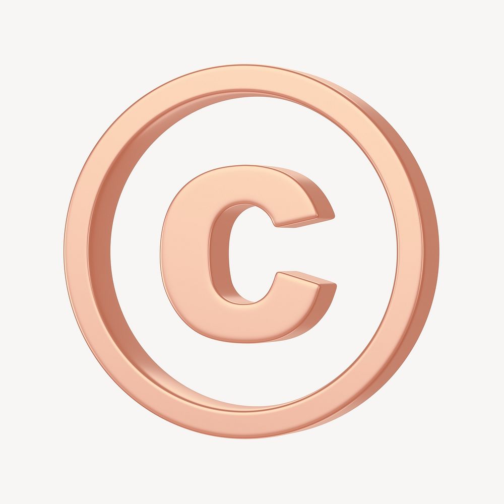 Pink gold copyright symbol, 3D | Premium Photo - rawpixel