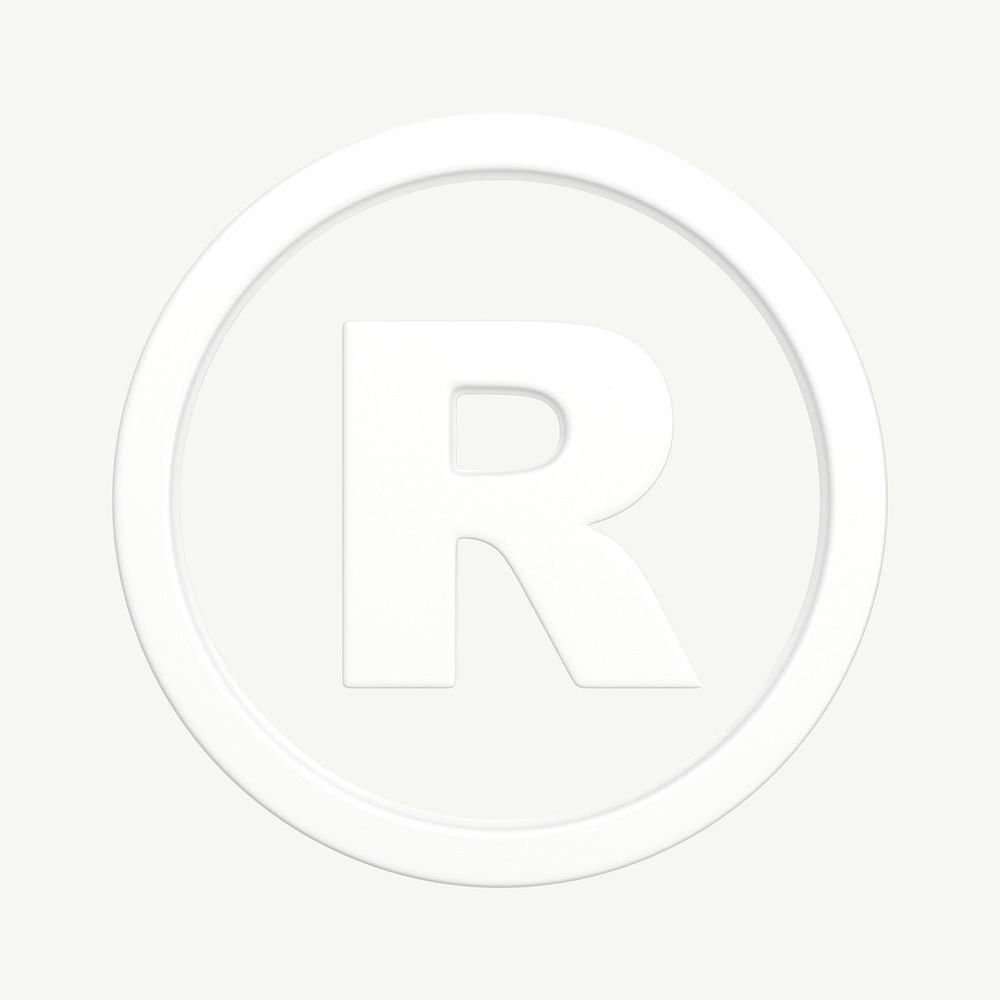 White registered trademark symbol, 3D | Premium PSD - rawpixel