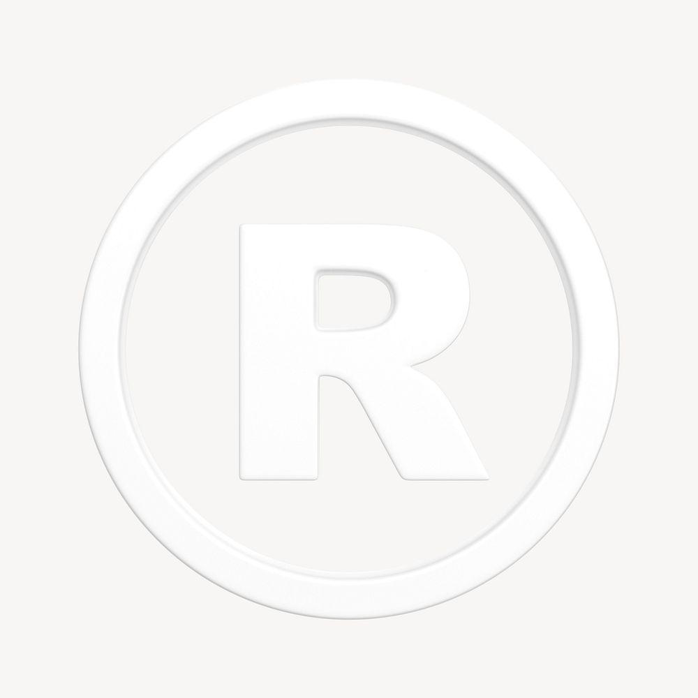 White registered trademark symbol, 3D | Premium Photo - rawpixel