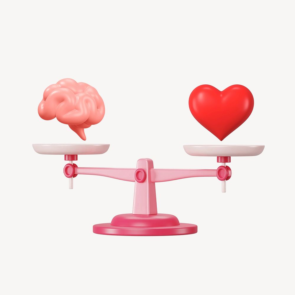 Scale weighing heart & brain, | Premium Photo - rawpixel