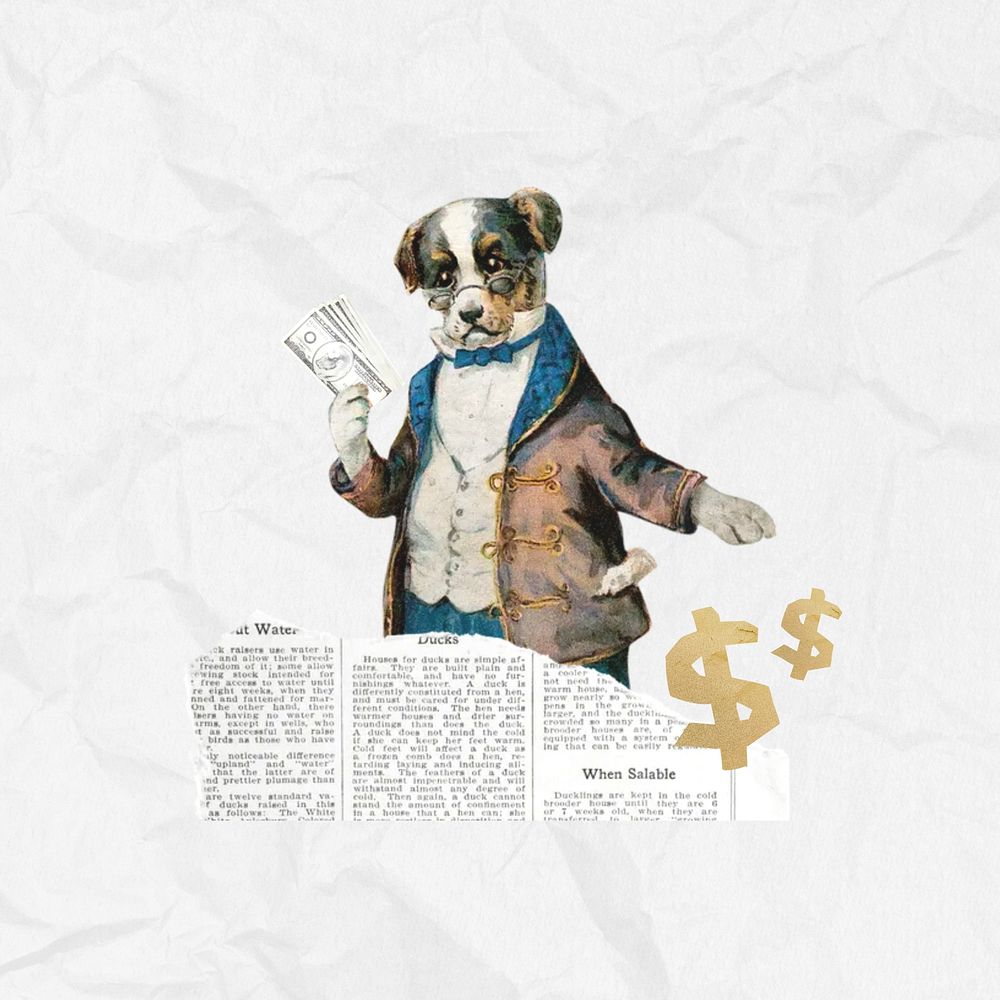 Business investor, dog holding money | Premium Photo - rawpixel