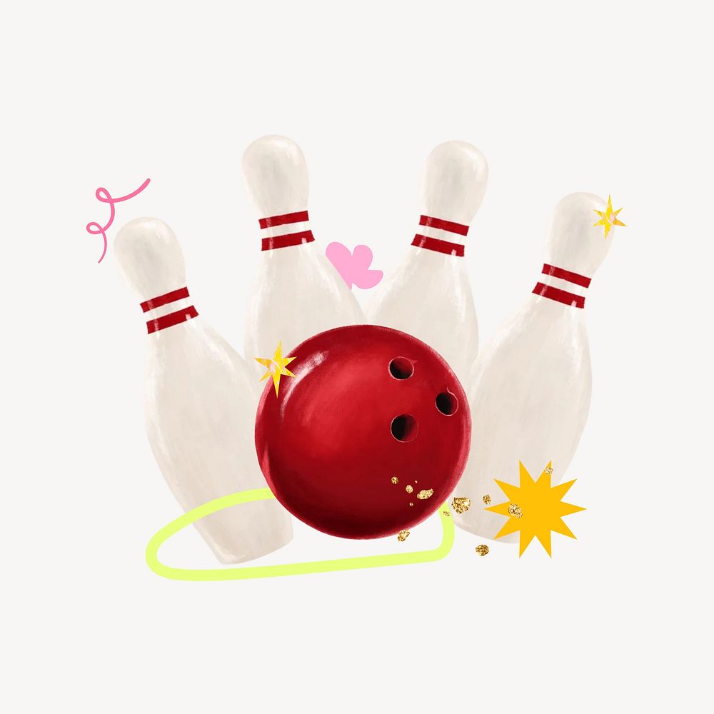 Bowling aesthetic, entertainment remix | Premium Photo Illustration ...
