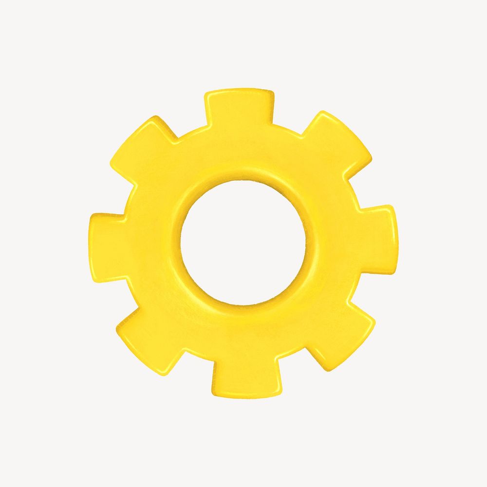 Yellow cogwheel, business element graphic | Free Photo - rawpixel