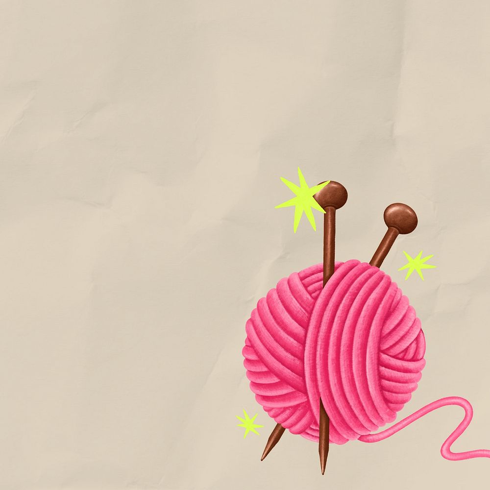 Cute crochet yarn background, hobby | Premium Photo Illustration - rawpixel