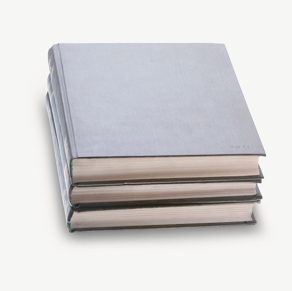 Grey book stack isolated graphic | Free PSD - rawpixel