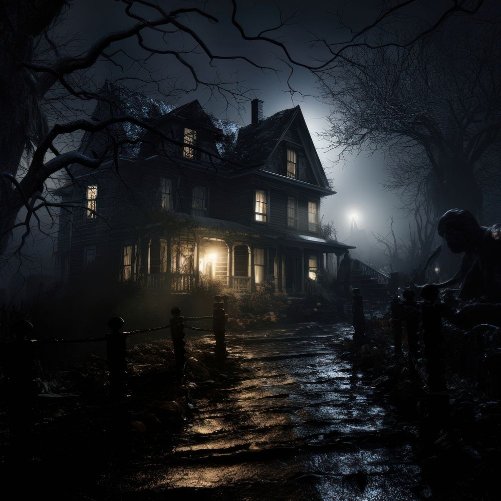 Horror house architecture building outdoors. | Free Photo - rawpixel