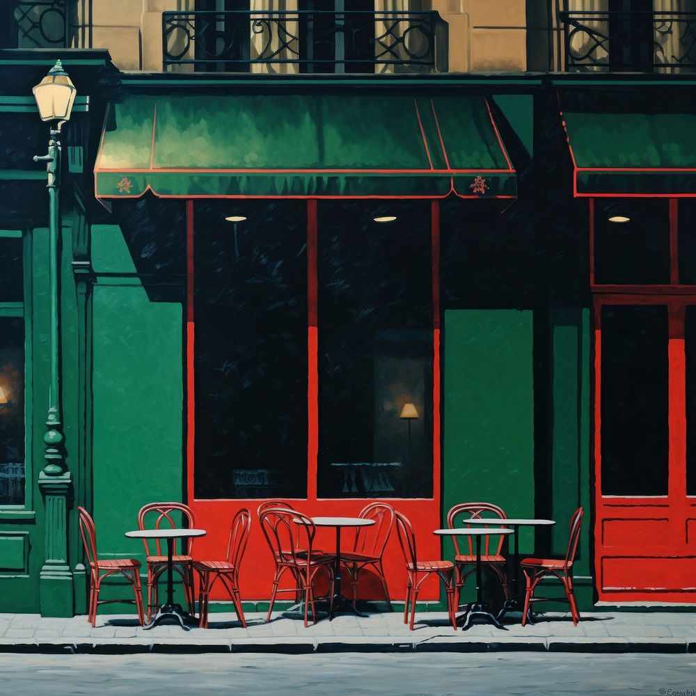 Cafe restaurant front tables. AI | Free Photo - rawpixel