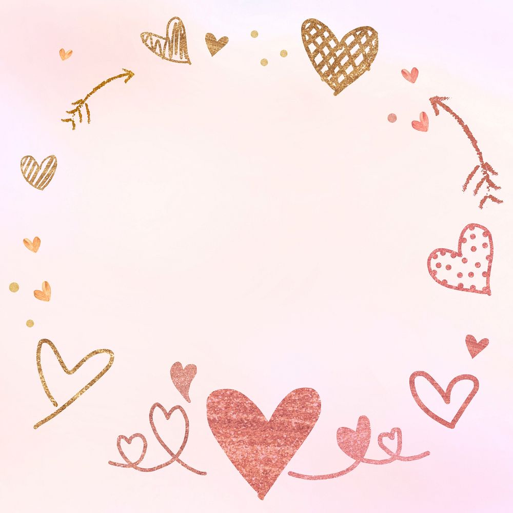 Cute heart doodle frame design | Free Photo Illustration - rawpixel