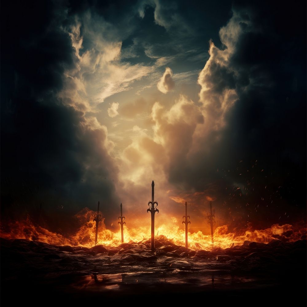 Fire Medieval outdoors smoke sky. | Free Photo - rawpixel