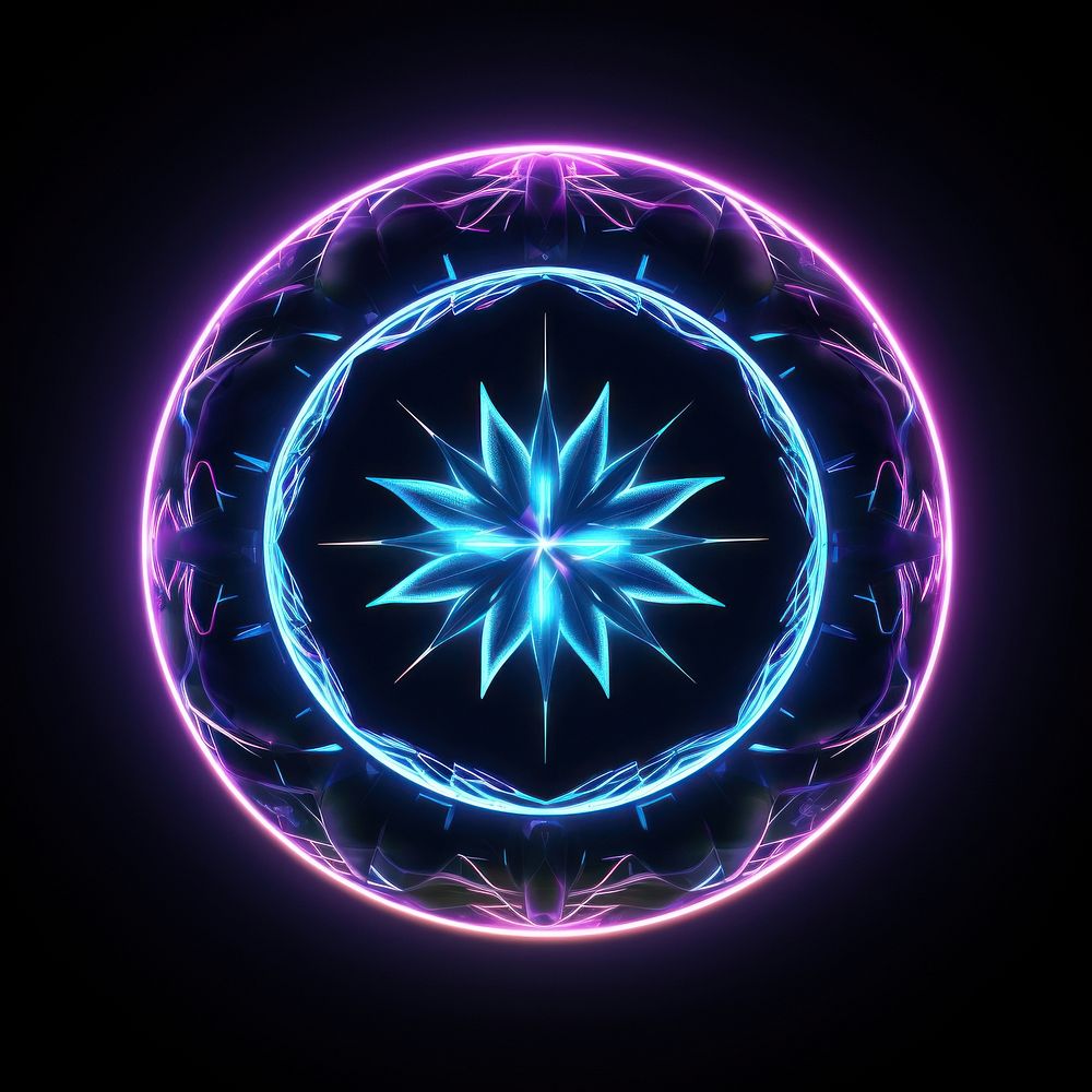 Neon glowing runes circle pattern | Free Photo - rawpixel