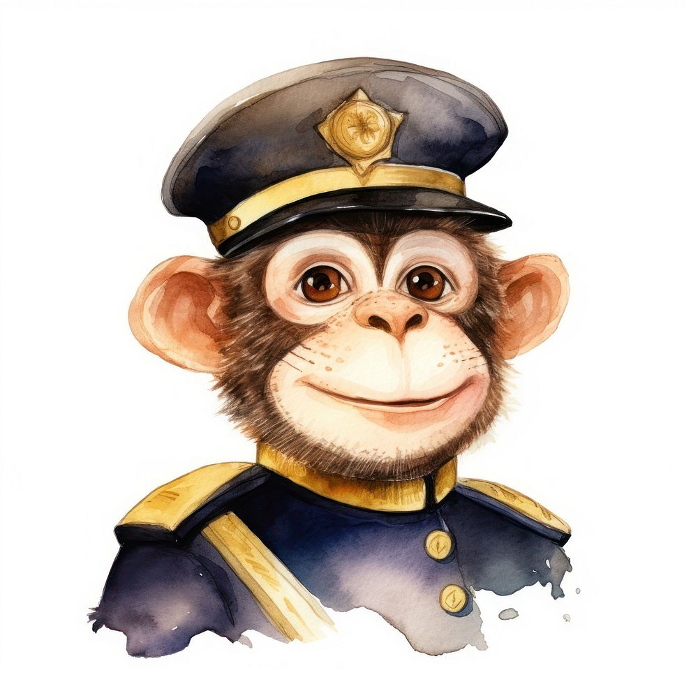 Monkey post officer cartoon animal | Premium Photo Illustration - rawpixel