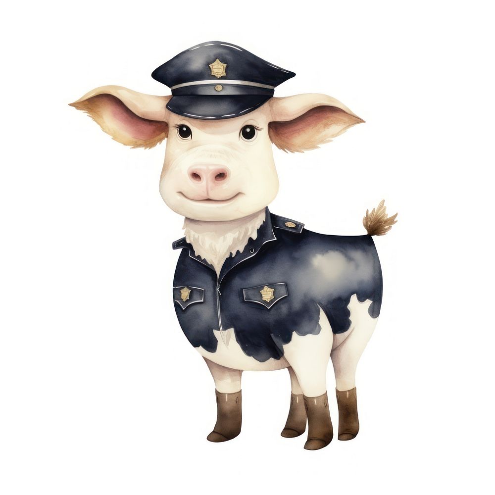 Cow post officer costume livestock | Free Photo Illustration - rawpixel