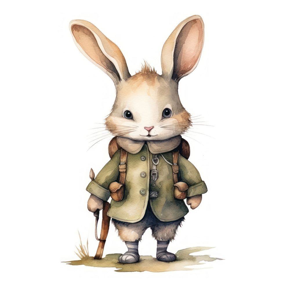 Rabbit soldier cartoon rodent mammal. | Free Photo Illustration - rawpixel