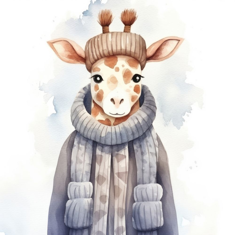 Giraffe wearing winter coat animal | Premium Photo Illustration - rawpixel