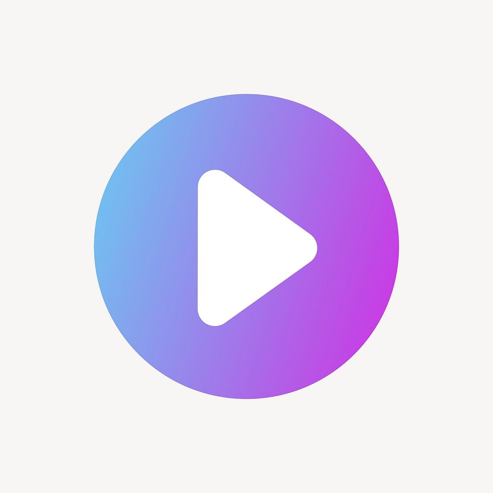 Gradient purple play button vector | Premium Vector - rawpixel
