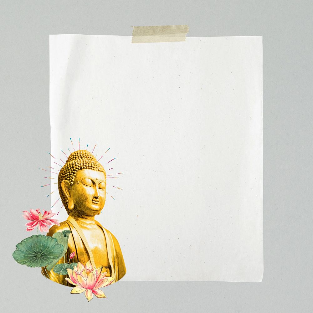 Buddha statue, note paper remix | Free Photo Illustration - rawpixel