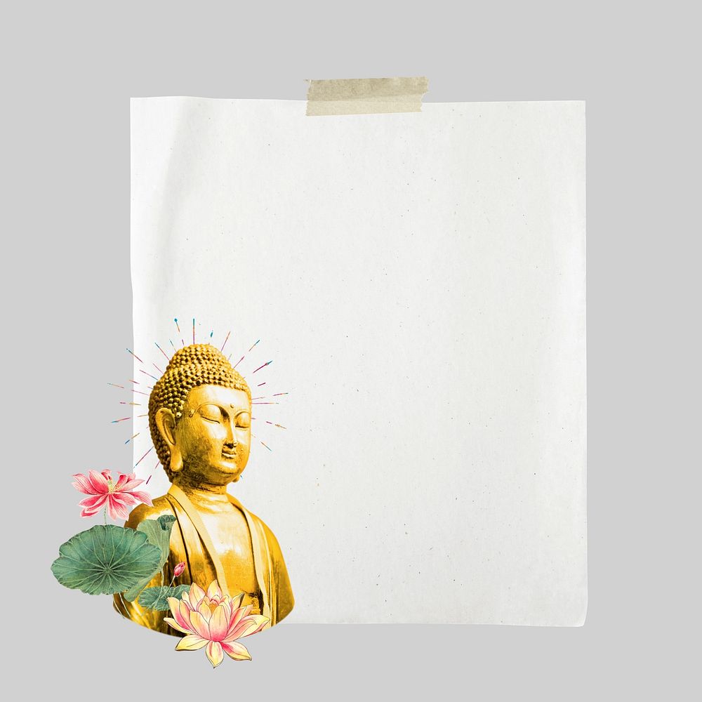 Buddha statue, note paper remix | Free Photo Illustration - rawpixel
