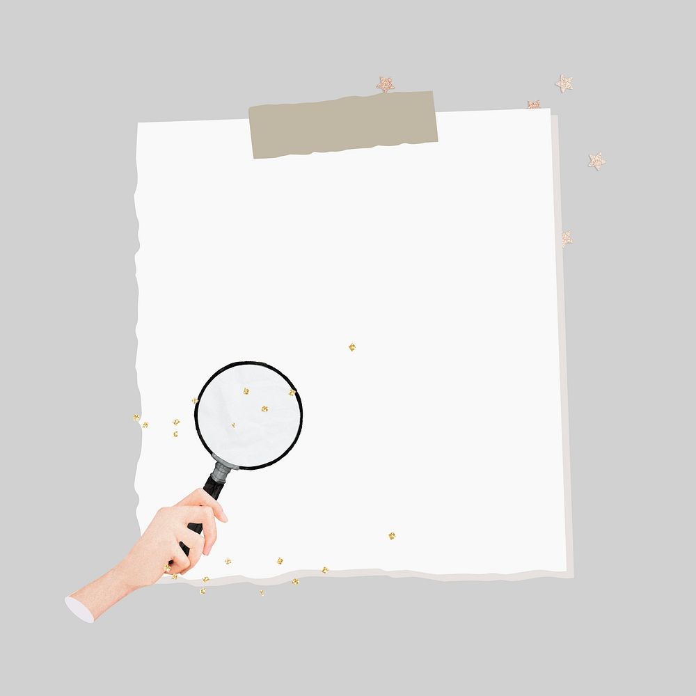 Magnifying glass, note paper remix | Free Photo Illustration - rawpixel