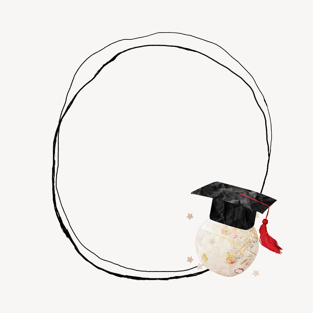 Graduate globe circle frame, creative | Free Photo Illustration - rawpixel