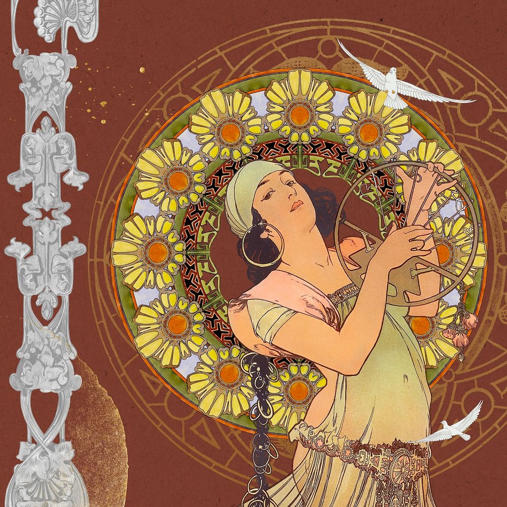 Alphonse Mucha's Salomé, vintage art | Premium Photo Illustration ...