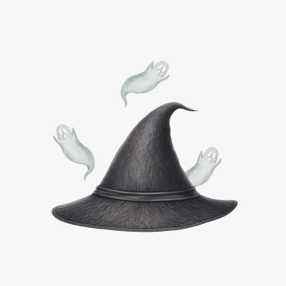 Witch's hat, Halloween ghost remix | Premium Photo - rawpixel