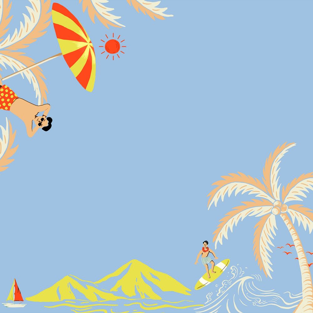 Blue summer travel background | Free Photo Illustration - rawpixel