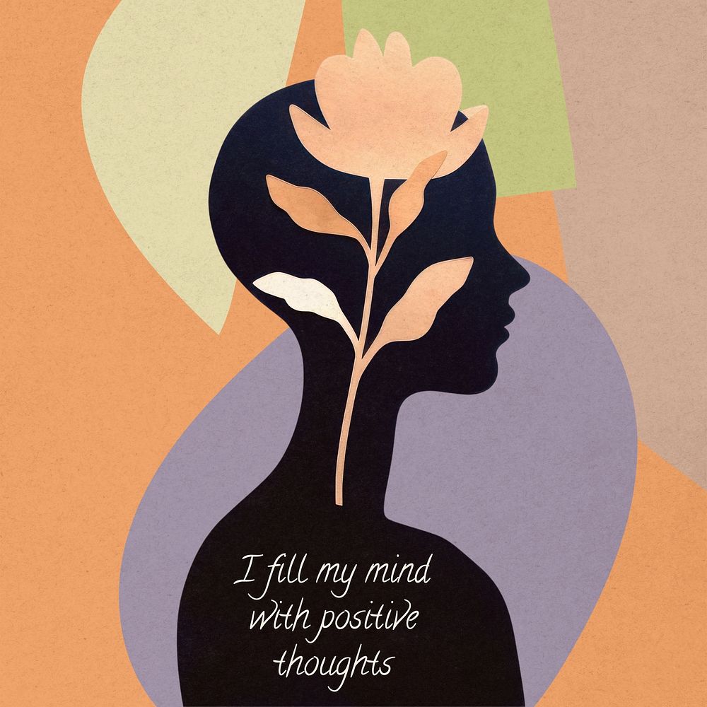 Positive thoughts Instagram post template | Free Photo - rawpixel