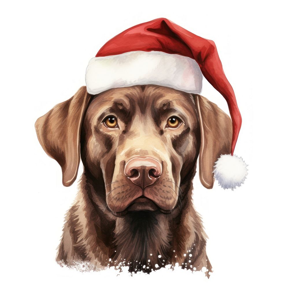 Brown labrador christmas mammal animal. | Free Photo Illustration ...