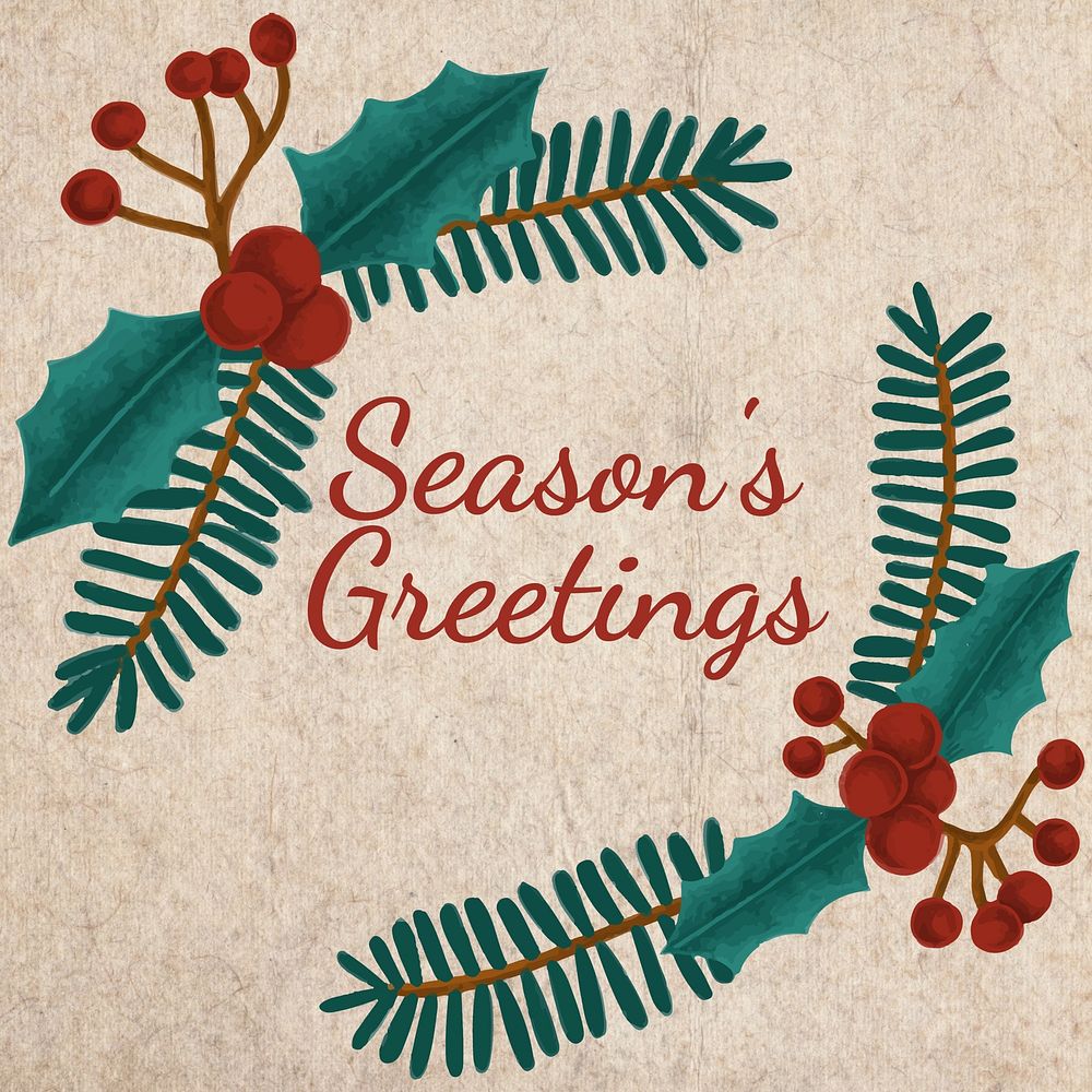 Season's greetings Instagram post template | Free Photo - rawpixel