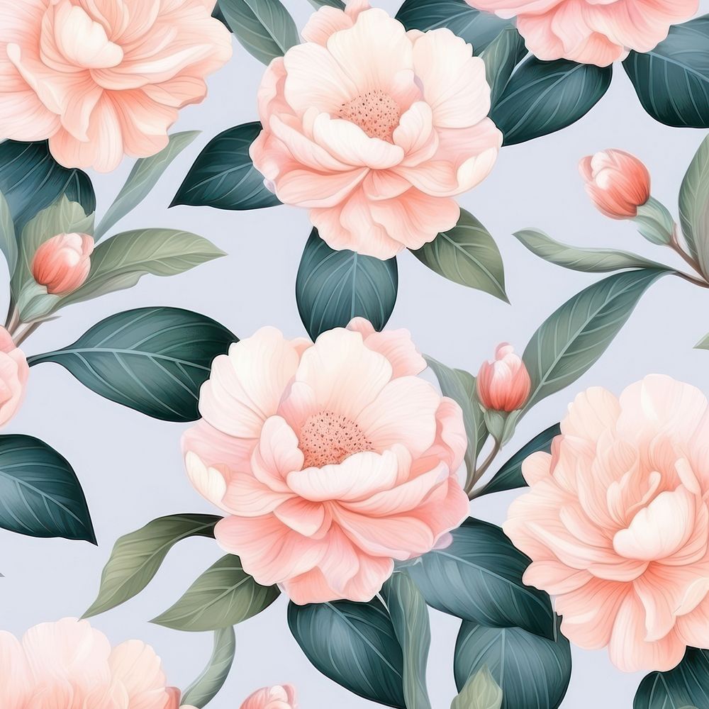 Ccamellias pattern flower backgrounds. | Premium Photo Illustration ...