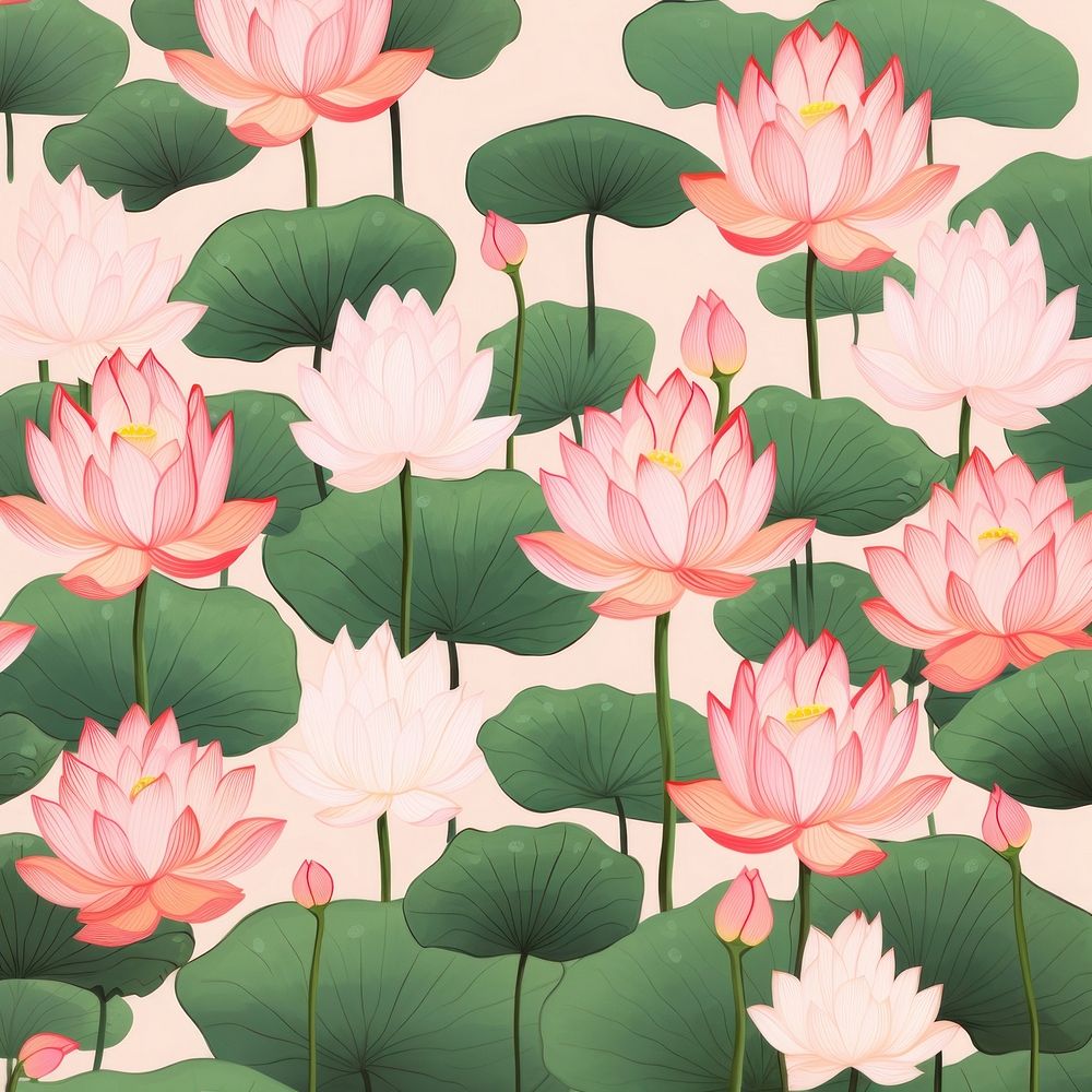 Lotus flower backgrounds pattern. | Premium Photo Illustration - rawpixel