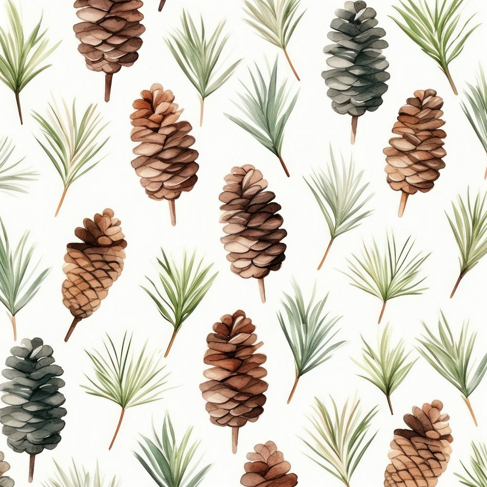 Pine cones pattern plant tree. | Free Photo Illustration - rawpixel