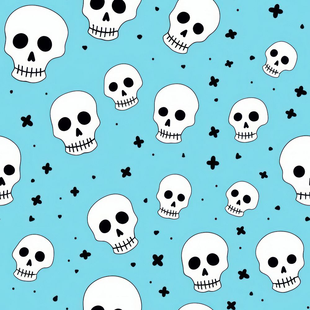 Skull pattern backgrounds repetition. AI | Free Photo Illustration - rawpixel