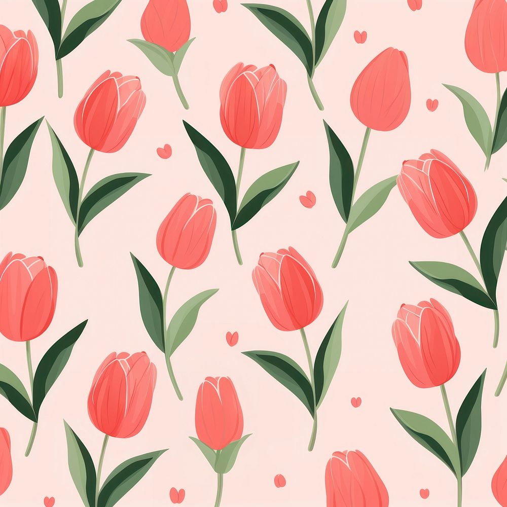 Tulip flower pattern backgrounds plant. | Free Photo Illustration ...