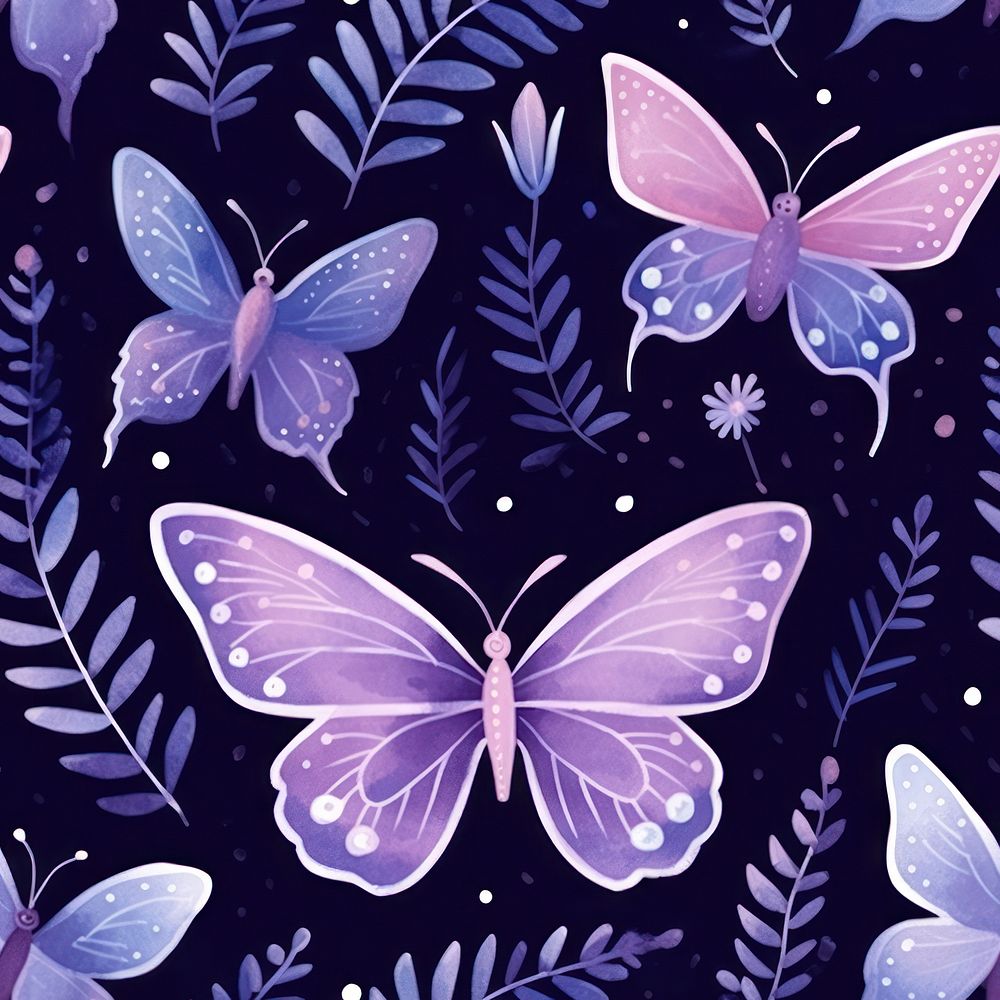 Purple night butterfly pattern invertebrate | Free Photo Illustration ...
